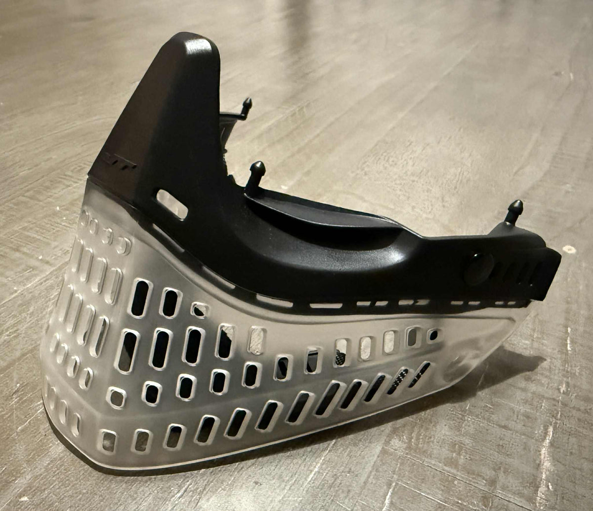 Black and Ice Clear Lower - with Magnetic Chinstrap – Paintball Retro